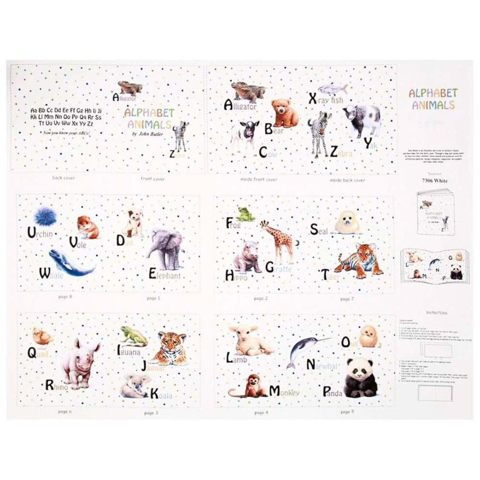 Alphabet Animals Fabric Book Panel – Home Sew